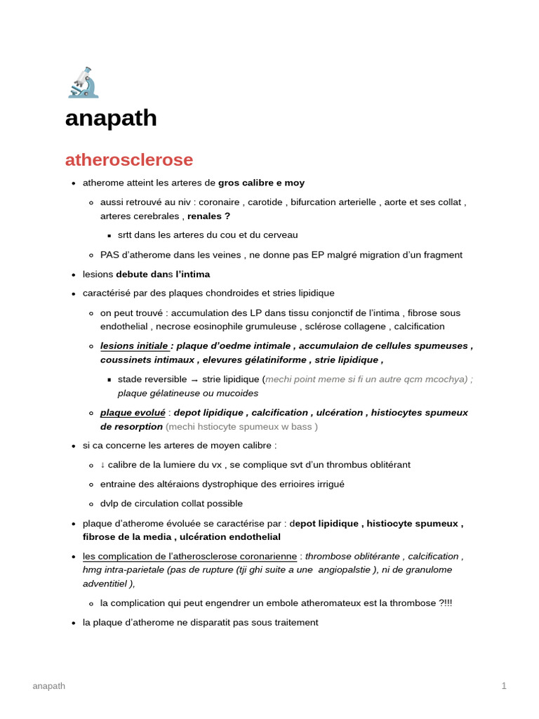 10a Anapath | PDF | Athérosclérose | Cancer