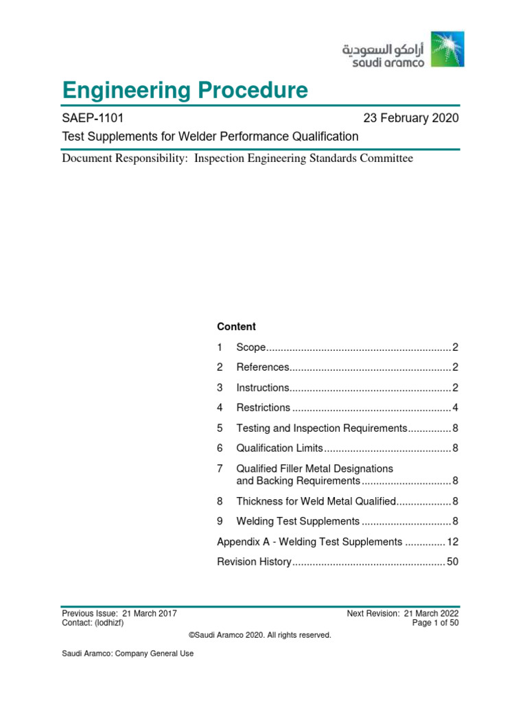 Saep 1101 | PDF | Welding | Construction