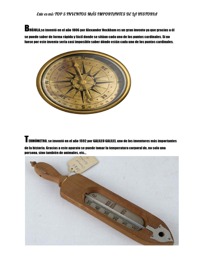 Top 5 Inventos Más Importantes de La Historia | PDF | Ciencias sociales ...
