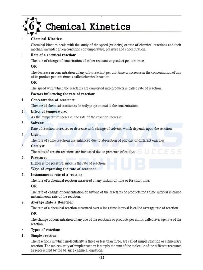 Chemical Kinetics - PLPN MhtCet | PDF | Reaction Rate | Catalysis