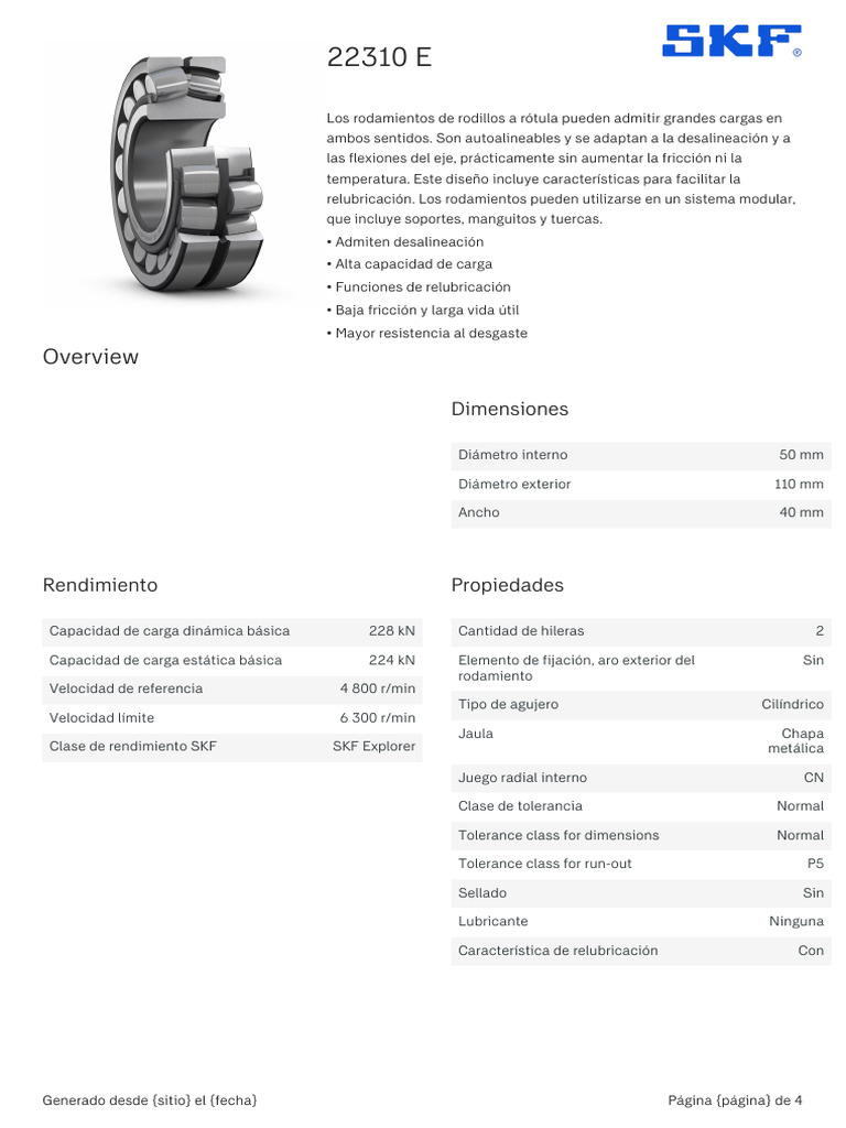 SKF 22310 E Specification | PDF | Red mundial | Internet y web