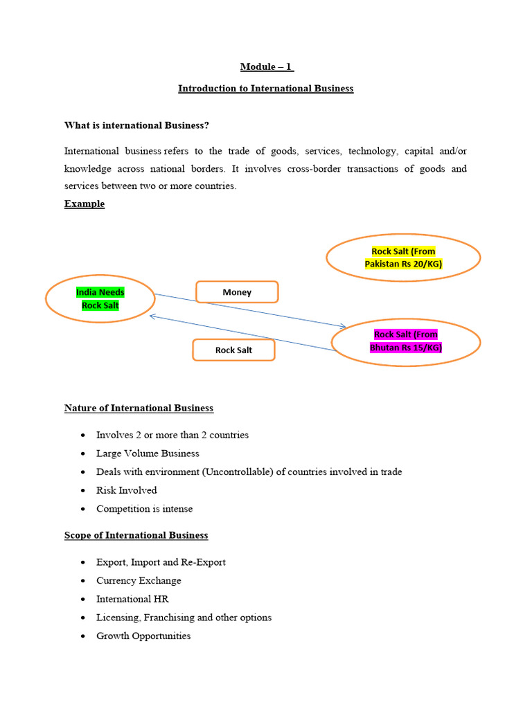 International Business Notes | PDF | Globalization | Free Trade