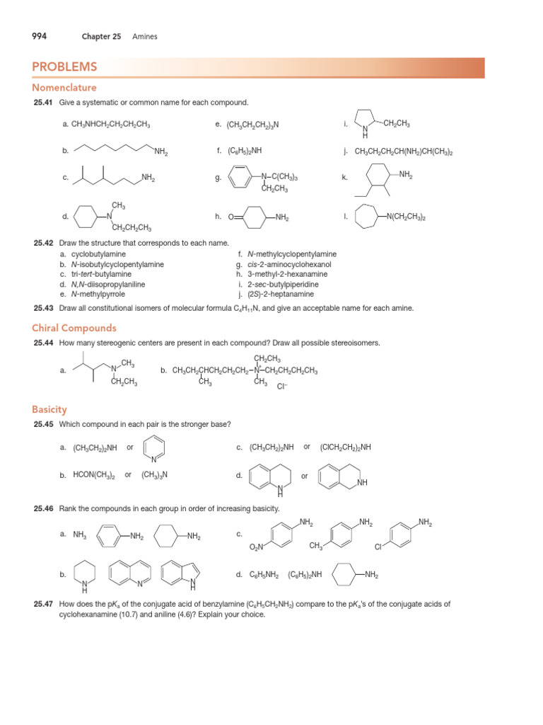 Amines Exercisesfrom 3 RD Ed Smith | PDF | Amine | Chemical Reactions