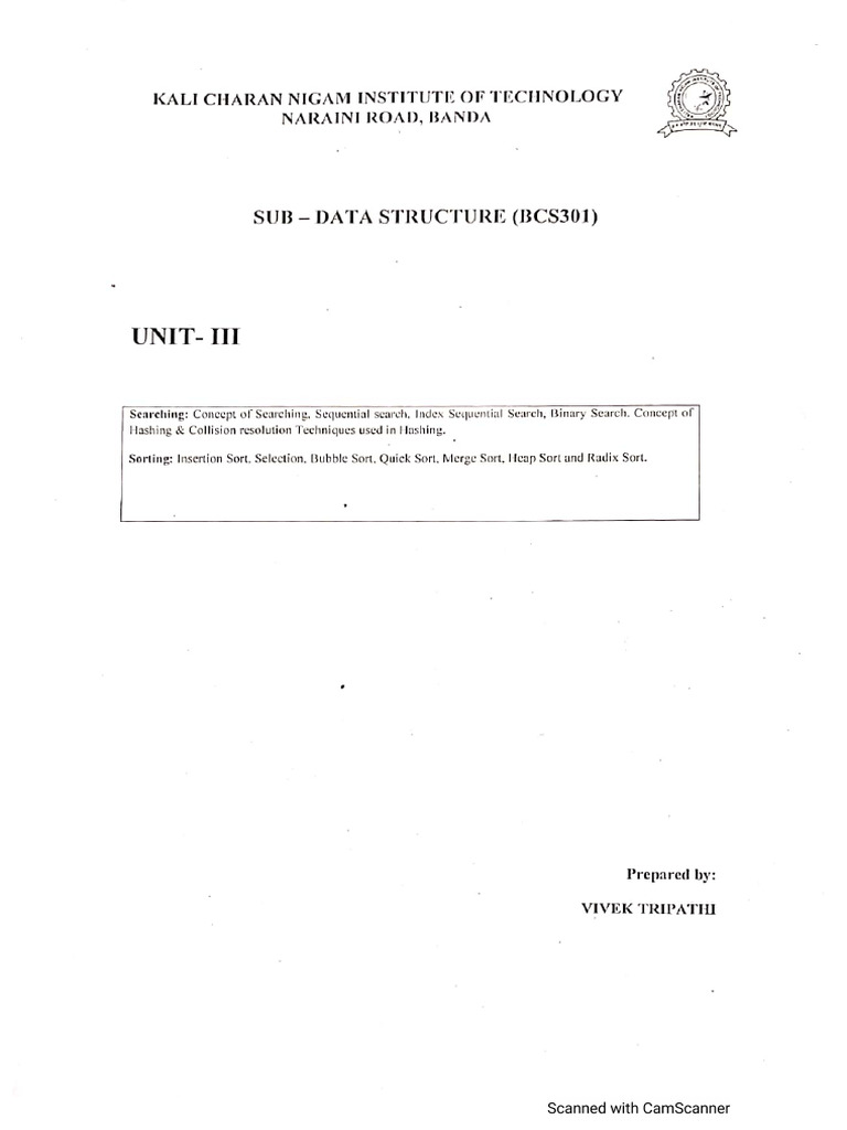 Data Structure Unit 3 | PDF
