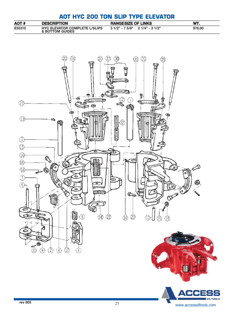 HYC 200 Ton Slip Elevator Components | PDF