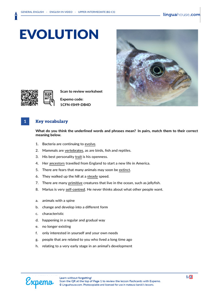 Understanding Evolution: Key Concepts B2-C1 | PDF | Evolution ...