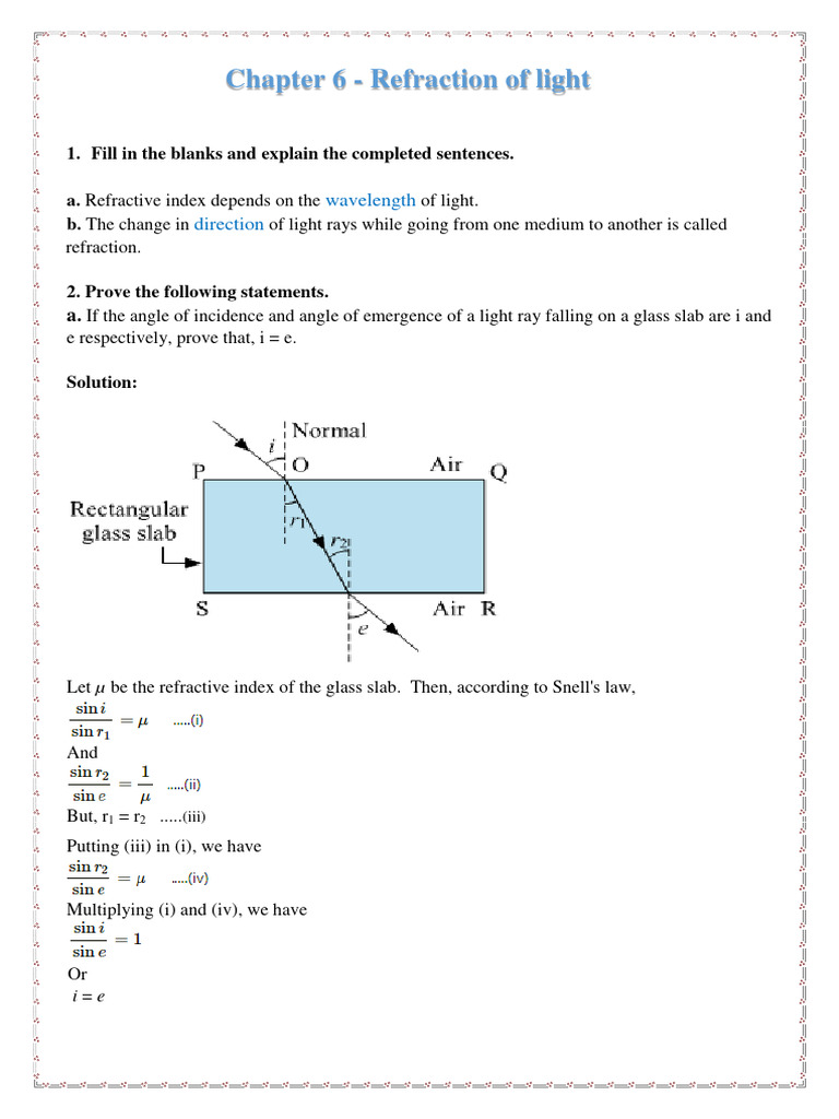 Refraction of Light | PDF | Refraction | Atmosphere Of Earth