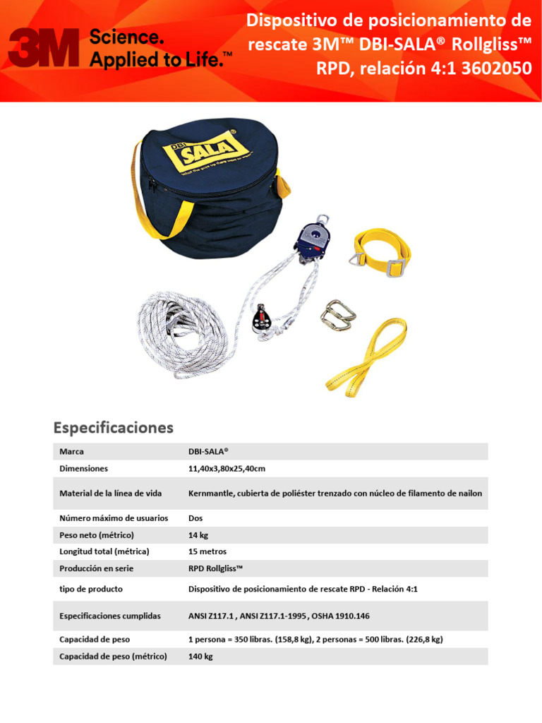 Ficha Tecnica de Kit de Rescate Dbi Sala | PDF | Cuerda