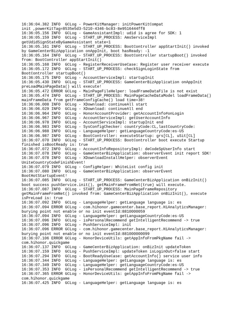 GameCenter Startup Log Analysis | PDF | Computer Science | Hypertext