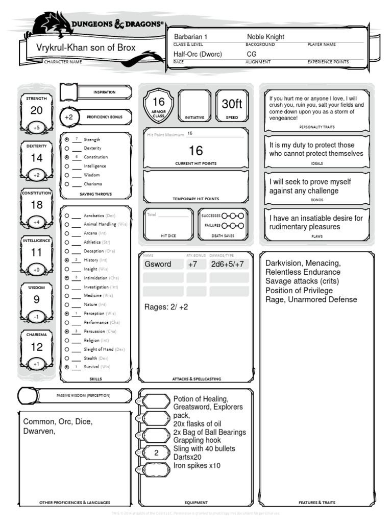 Vrykrul-Khan Son of Brox | PDF | Role Playing Games