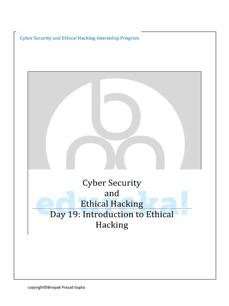 Day 19 - Introduction to Ethical Hacking | PDF | World Wide Web ...