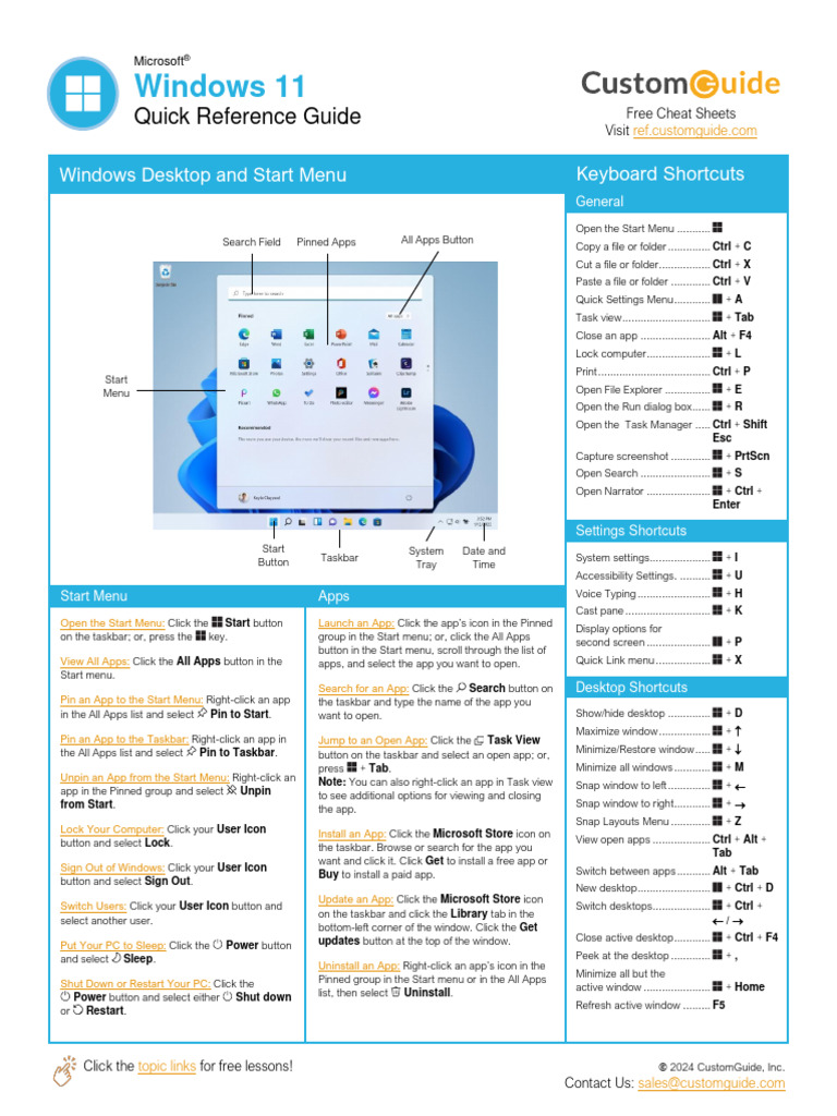 Windows 11 Quick Reference | PDF | Software | System Software