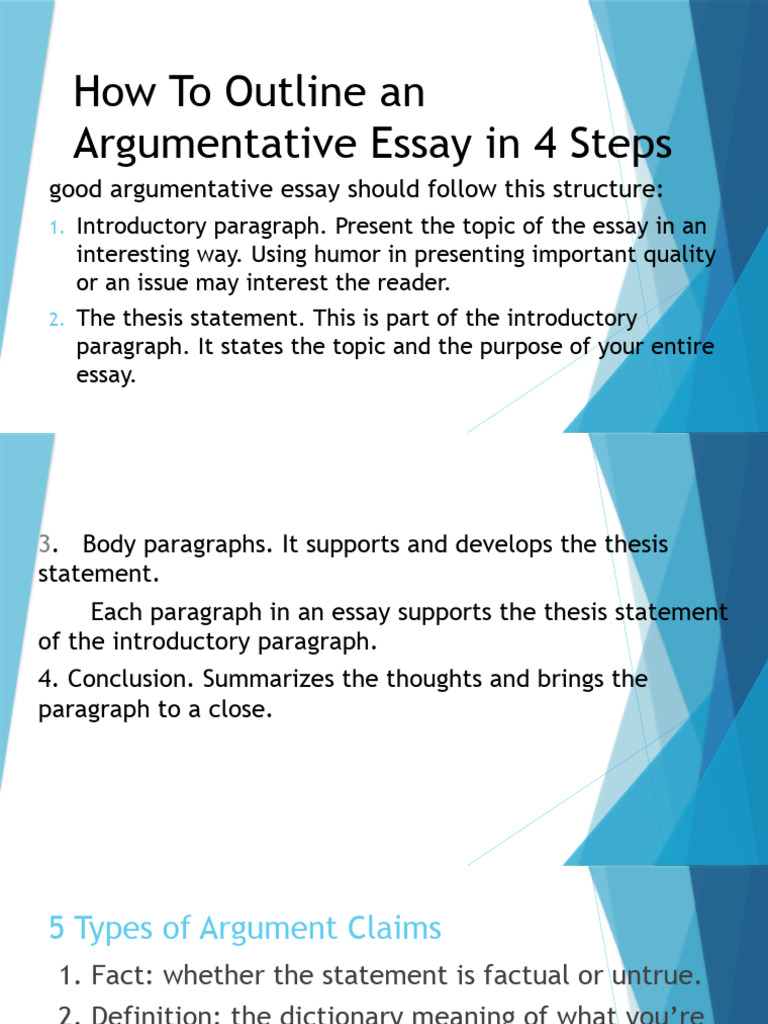 How To Outline An Argumentative Essay in 4 | PDF | Essays | Argument