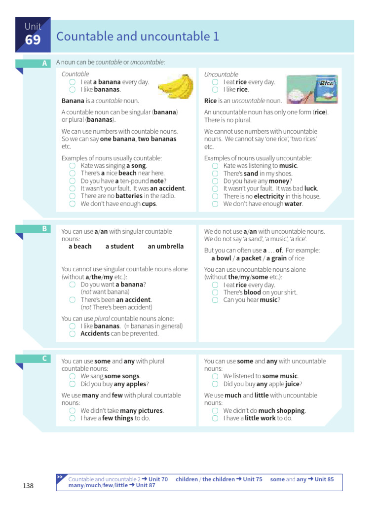 Countables and Uncountables + Key | PDF | Noun | Plural
