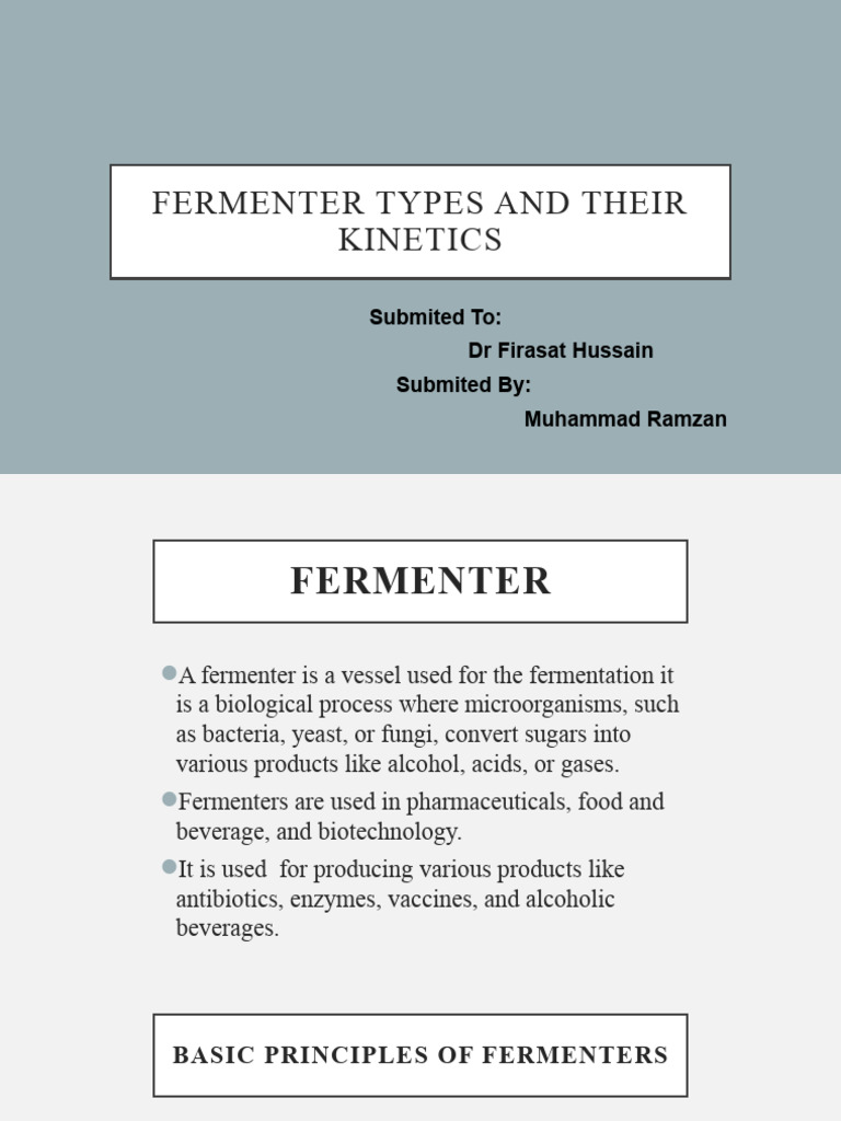Fermenter Types and Their Kinetics-1 | PDF | Fermentation | Enzyme Kinetics