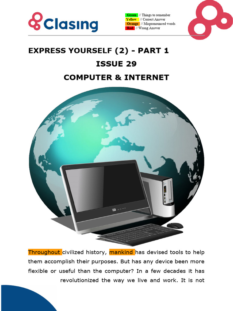 Copy of Express Yourself (2) Part 1 - Issue 29 | PDF | Internet | Human