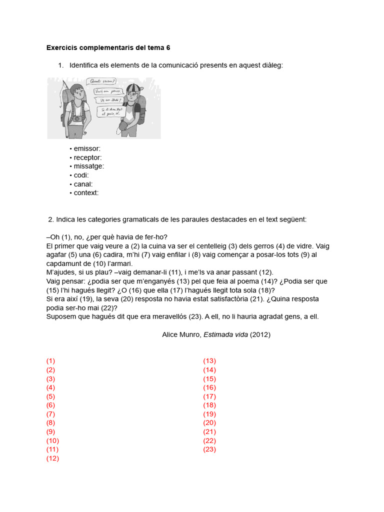 Exercicis Complementaris Tema 6 | PDF