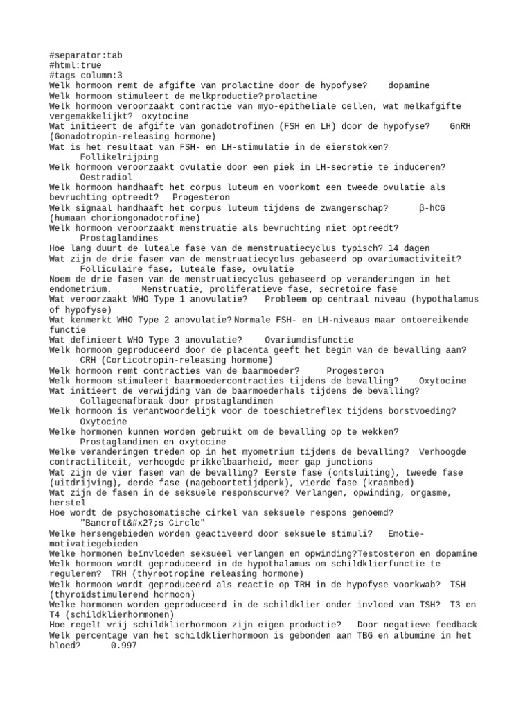 Sturing en Stofwisseling T - M Thema 5 | PDF