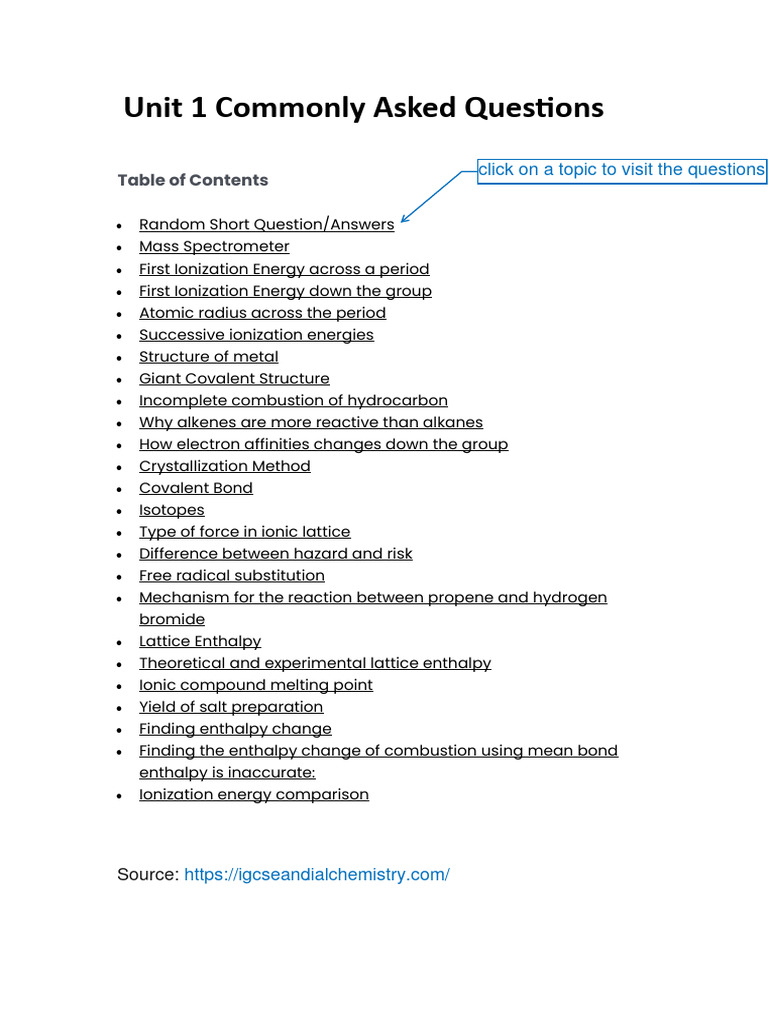 Chemistry FAQs: Ionization & Structures | PDF | Ion | Ionic Bonding
