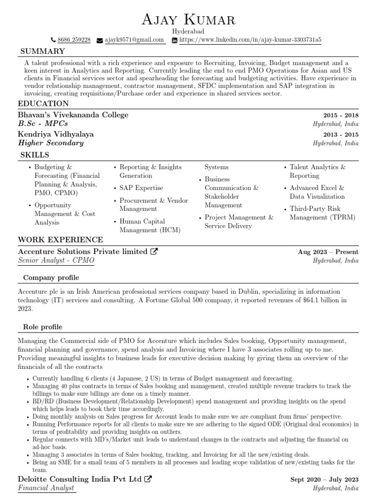 Ajay Resume | Download Free PDF | Business | Business Economics