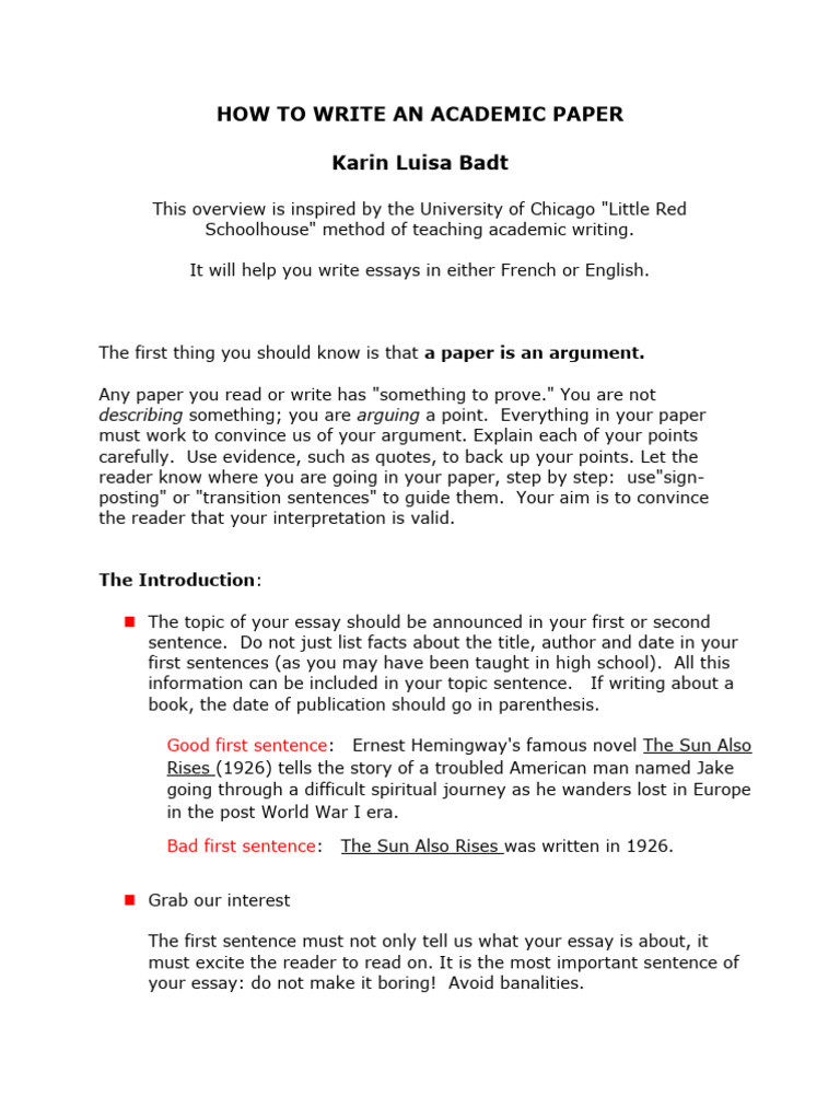 II. How To Write An Essay - Karin Badt (Copywrited) | PDF | Essays