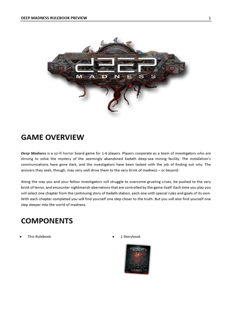 Deep Madness Rulebook Preview | PDF | Spawn (Biology)