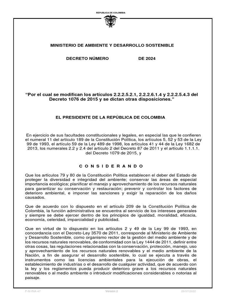 Decreto 1076 2015 | PDF | Transporte | Tren