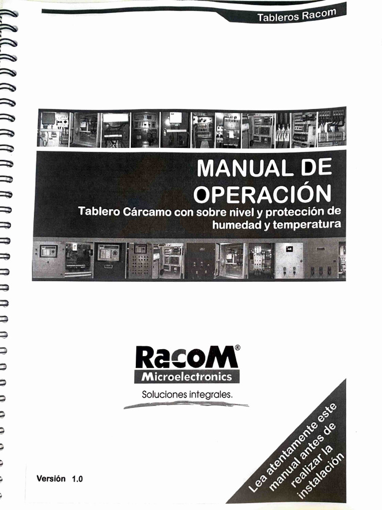 Manual de Operacion, Instalacion, Mantenimiento Tableros . | PDF