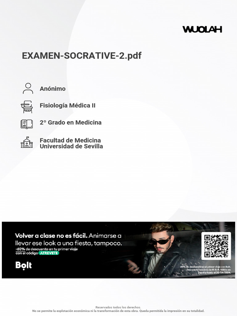 Wuolah Free EXAMEN SOCRATIVE 2 | PDF | Medicina | Cuidado de la salud