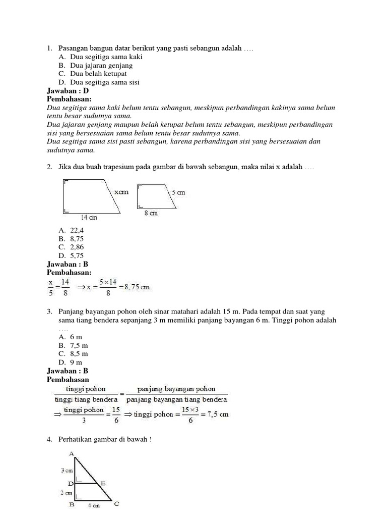 Soal Dan Kunci Jawaban Matematika Kelas 9 Semester 2-1 | PDF | Metode & Bahan Ajar | Griya & Taman