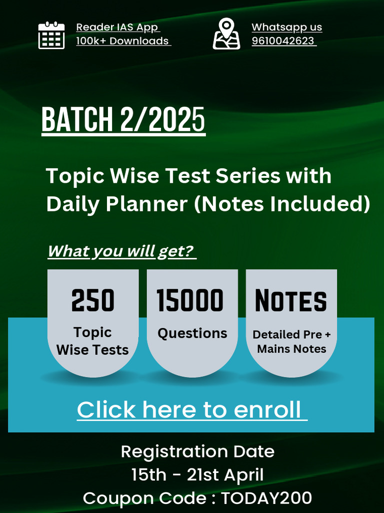 Batch 2/2025: Topic Wise Test Series With Daily Planner (Notes Included ...
