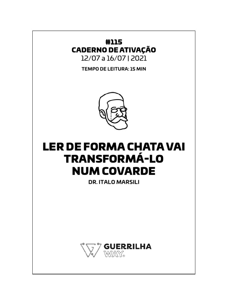 Ler de Forma Chata Vai Transformá-Lo Num Covarde (Imprimir) | PDF | Medo