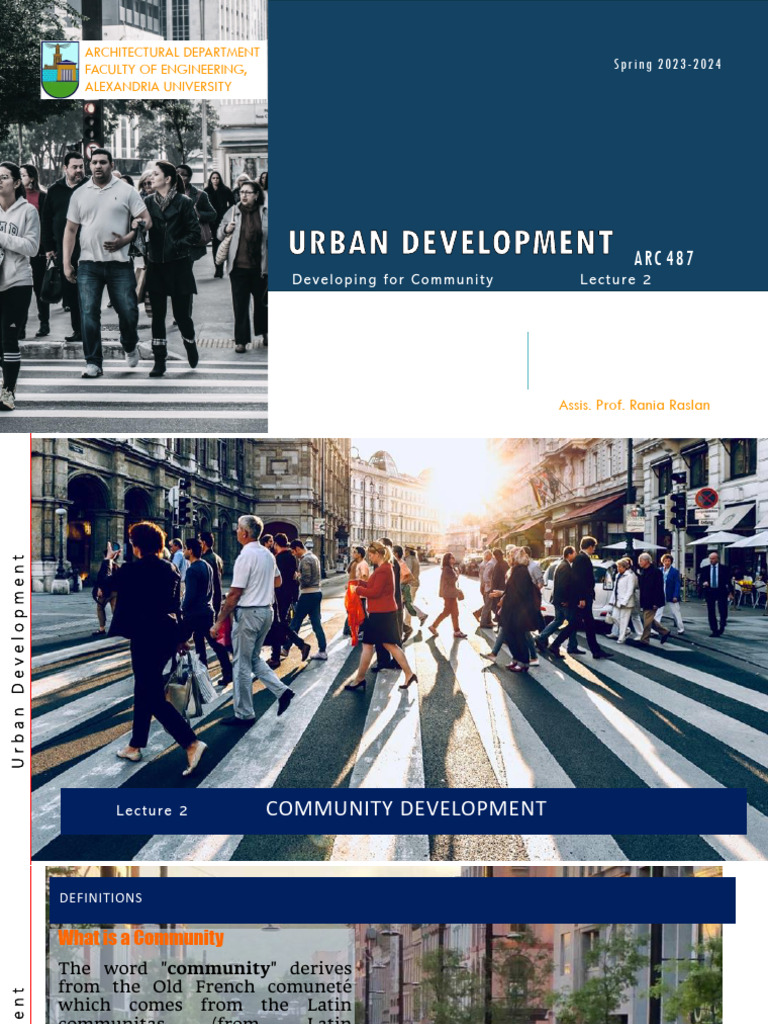 Urban Development Lec 2 Community Development | PDF | Community | Poverty