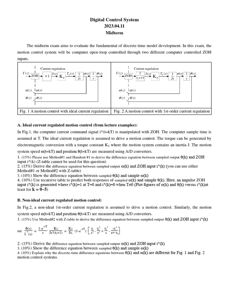 DCS Midterm 2023 | Download Free PDF | Analog To Digital Converter | Torque