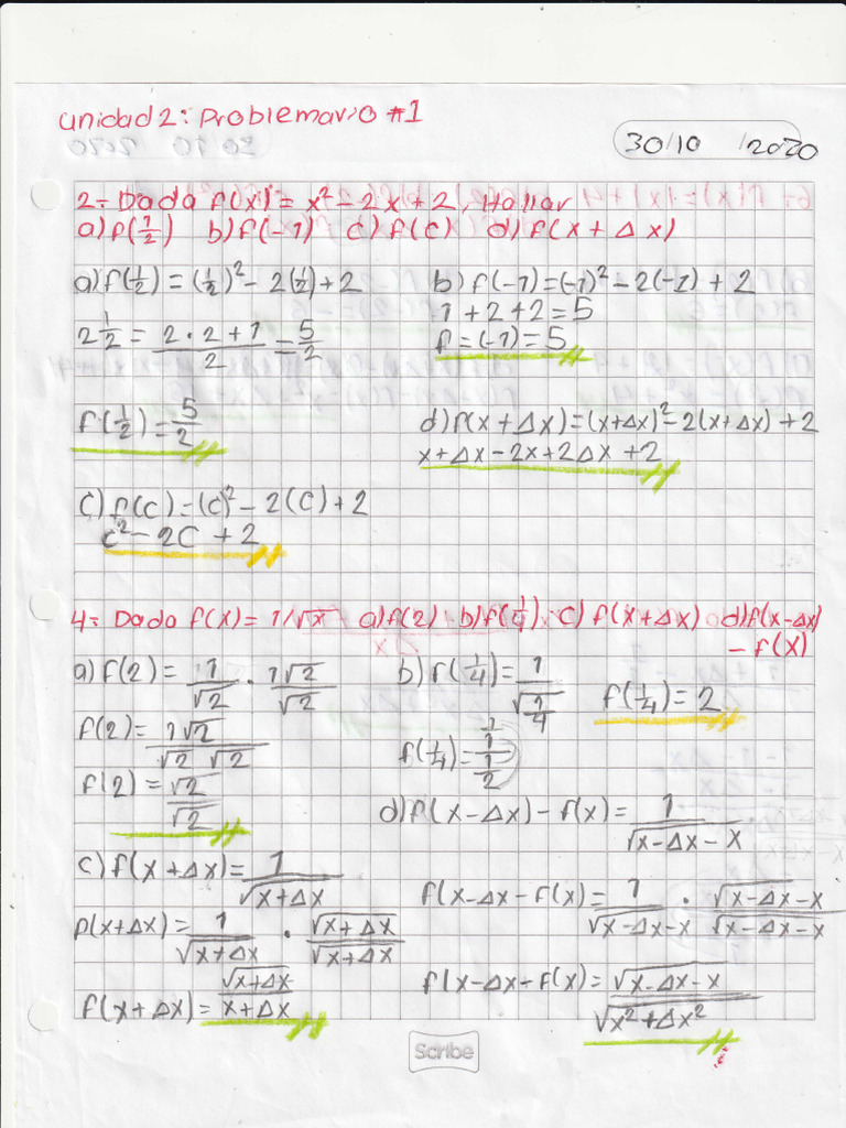 Unidad 2 Problemario 1 | PDF