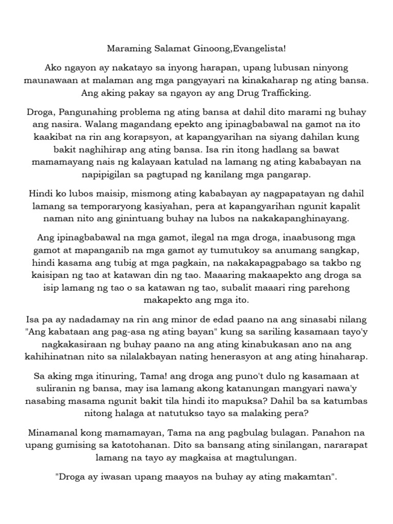 Fil Talumpati | PDF