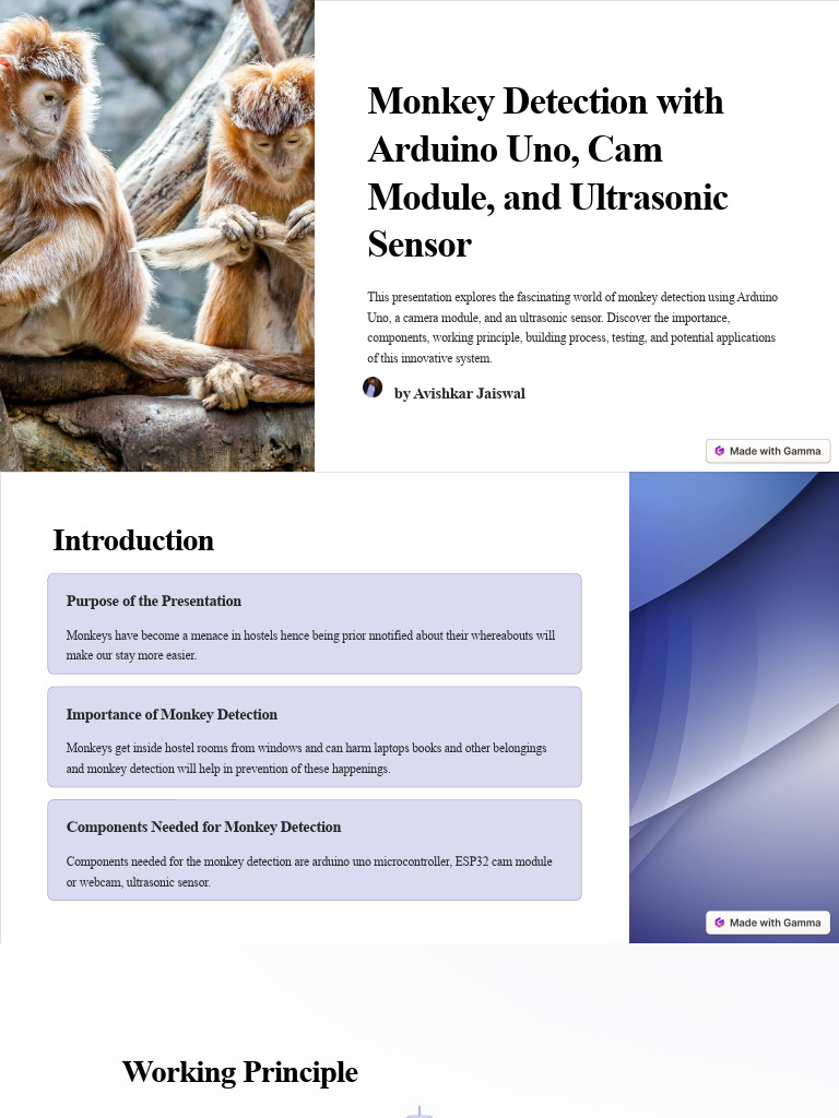 Monkey Detection With Arduino Uno Cam Module and Ultrasonic Sensor | PDF | Arduino | Ultrasound