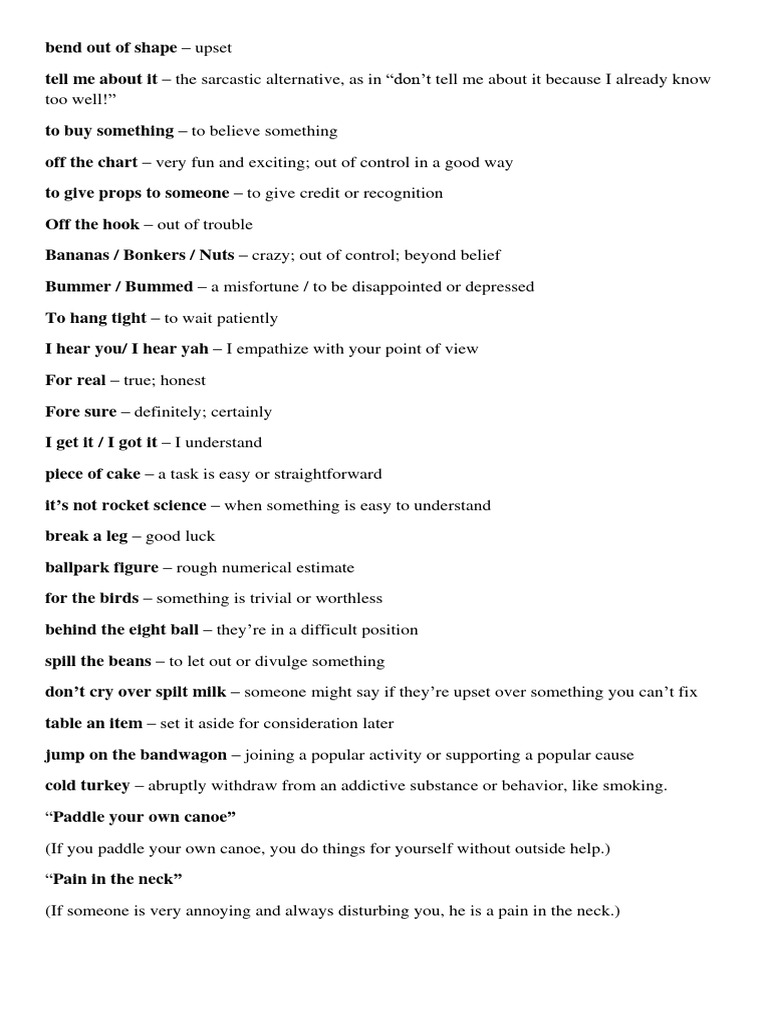 Idiomatic Expression | PDF