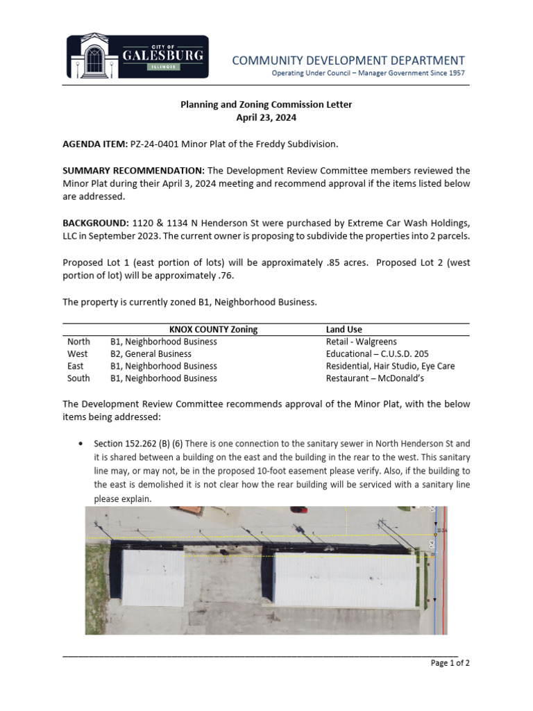 Minor Plat of The Freddy Subdivision | PDF | Plat | Land Use