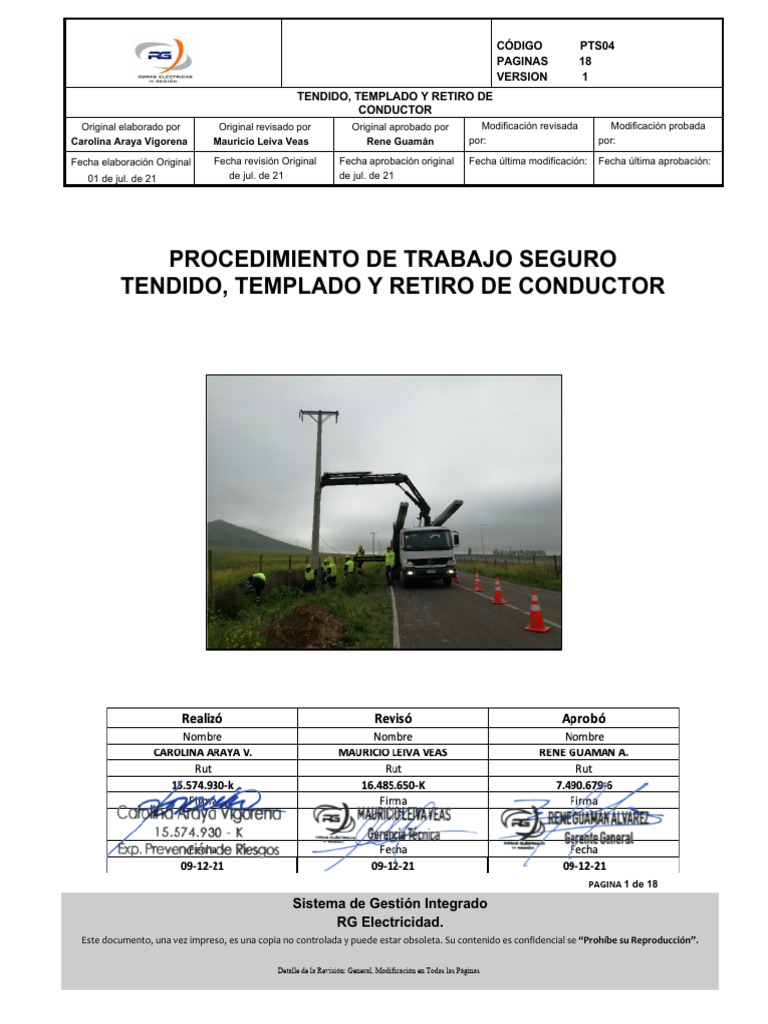 Pts Nø 04 - Tendido, Templano y Retiro de Conductor | Descargar gratis ...