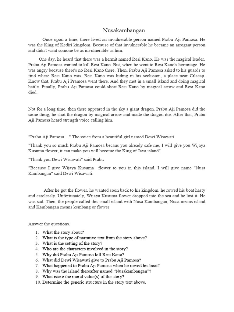 Personal Narrative Text (PR) | PDF