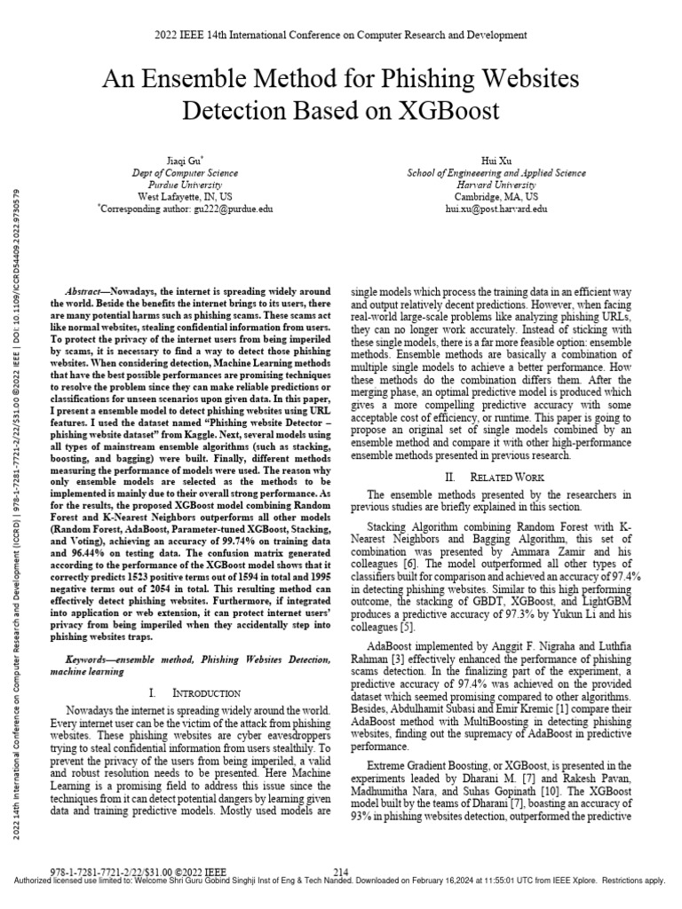 An Ensemble Method For Phishing Websites Detection Based On XGBoost ... An Ensemble Method For Phishing Websites Detection Based On XGBoost ...