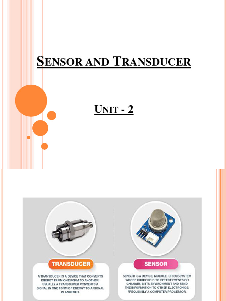 Unit 2 Sensors and Transducers | PDF | Electrical Resistance And ...