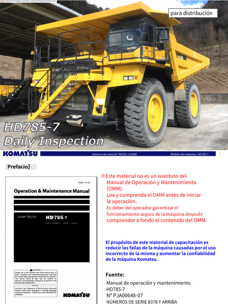 INSPECCION DE CAMION HD785-5.en - Es | PDF | Neumático | Cambiar