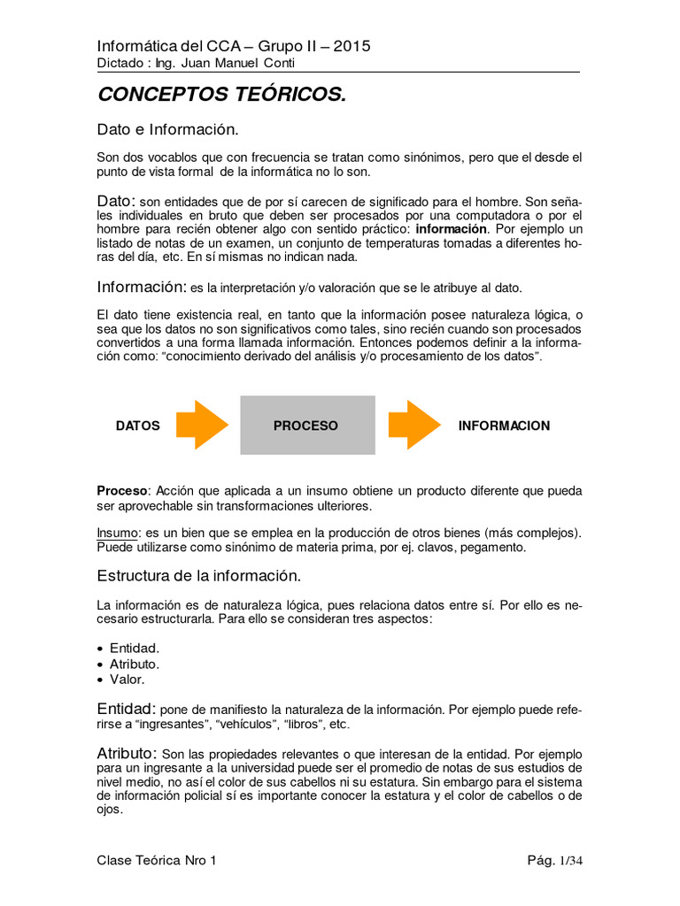 Teoria 1 - Conceptos Teoricos | PDF | Almacenamiento de datos de la computadora | Hardware de la ...