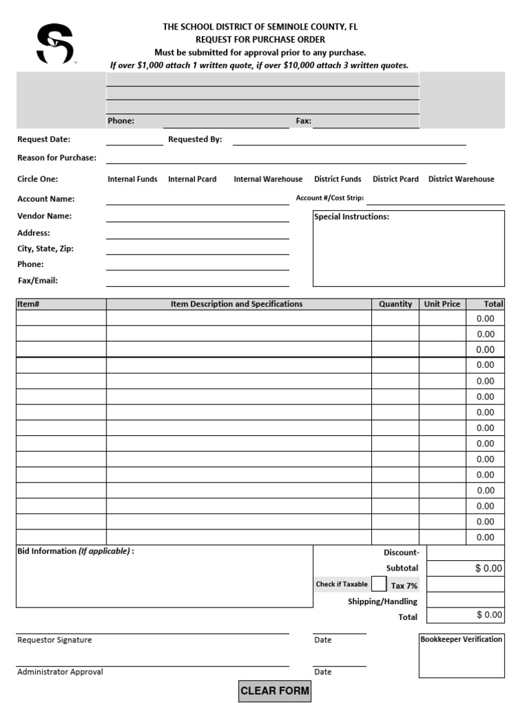 PO Request Editable | Download Free PDF | Taxes | Government Finances
