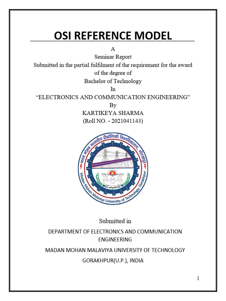 Seminar Report OSI | PDF | Osi Model | Computer Network