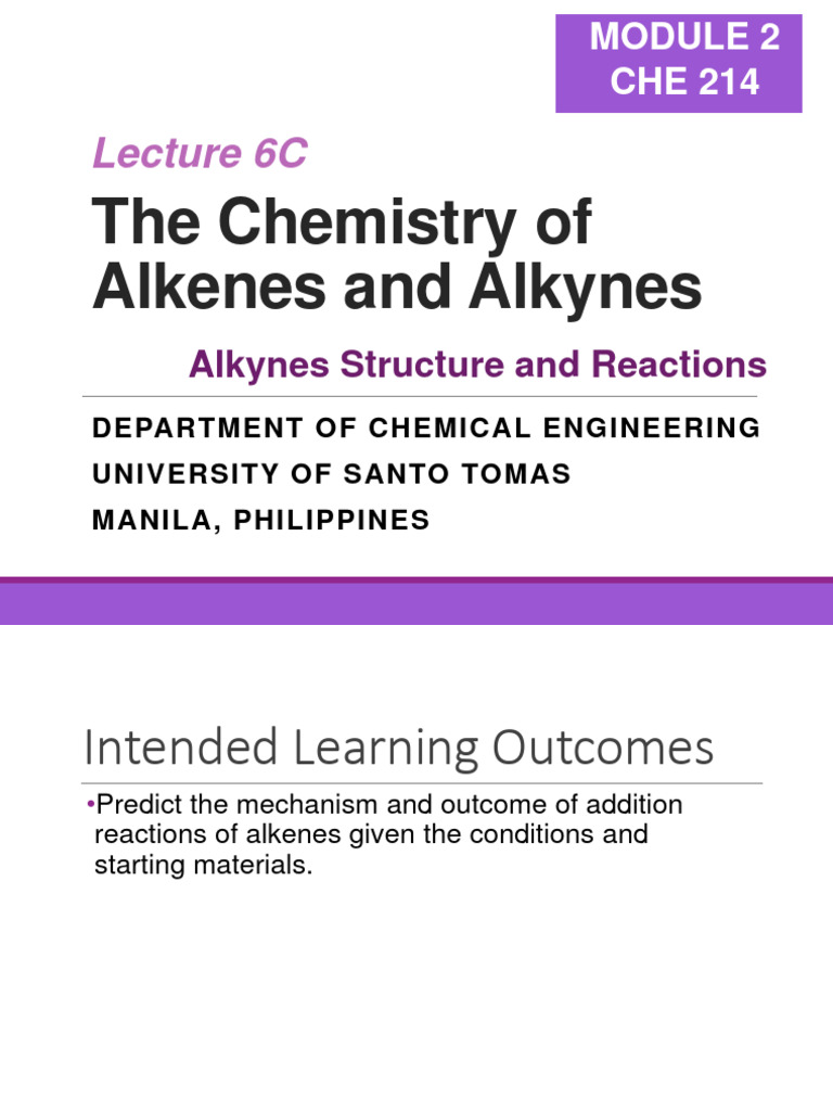 Alkyne Chemistry and Reactions | PDF | Alkene | Ketone