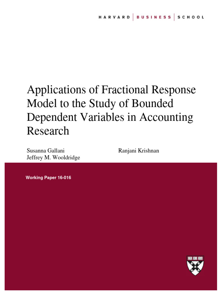 Applications of Fractional Response Model To The Study of Bounded Dependent Variables in ...