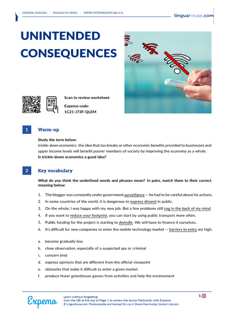 Unintended Consequences American English Student | PDF | Economies